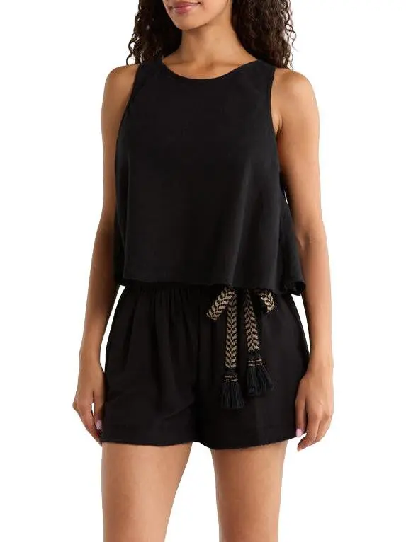 Elan Semisheer Cover-up Tank - Black