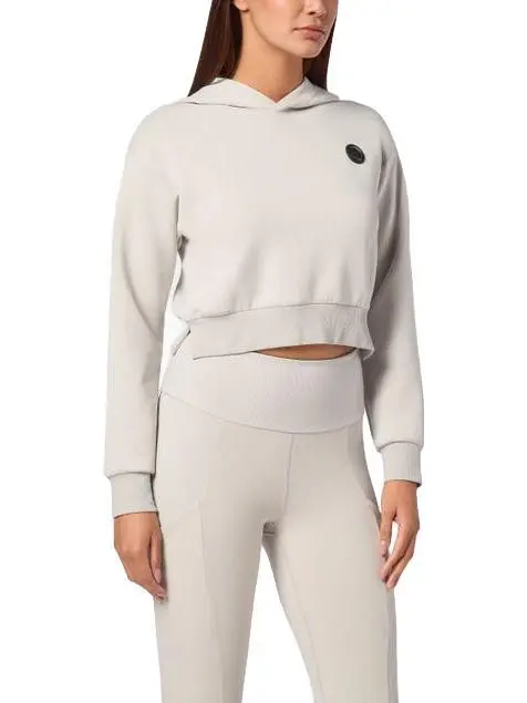 PLEIN SPORT Cropped Fleece Hoodie - Grey