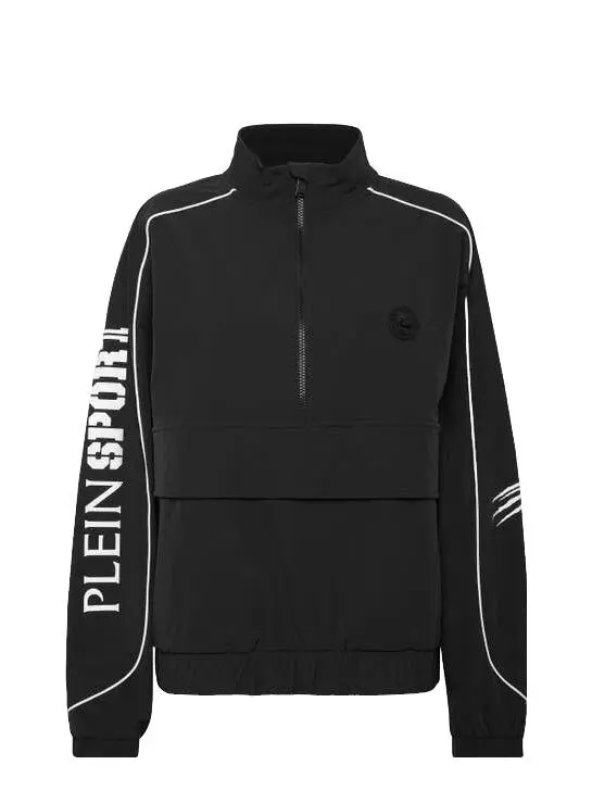 PLEIN SPORT Nylon Piping Anorak With Long Sleeves - Black