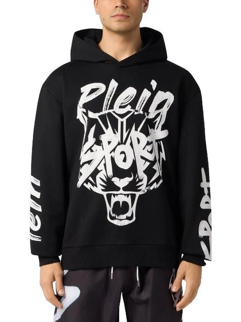 PLEIN SPORT Graphic Print Hoodie - Black