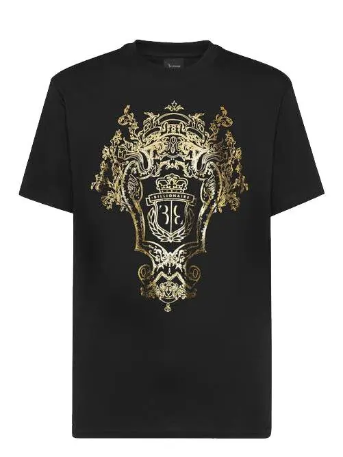 BILLIONAIRE T-shirt Round Neck Logo Crest - Black