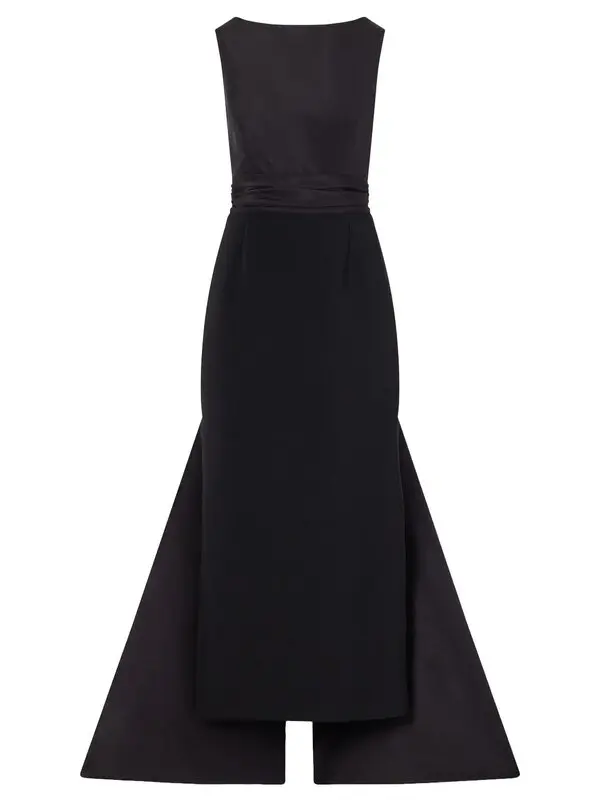Carolina Herrera Bow Detail Faille Gown - Black