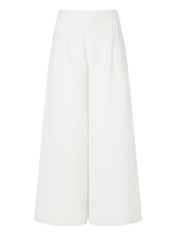 SIR. Beatrice Pintucked Cotton Wide-leg Pants - Neutrals