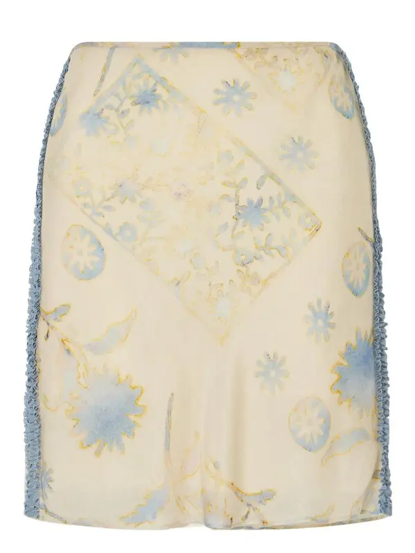 SIR. Cecile Ruffled Floral Print Chiffon Midi Skirt - Neutrals