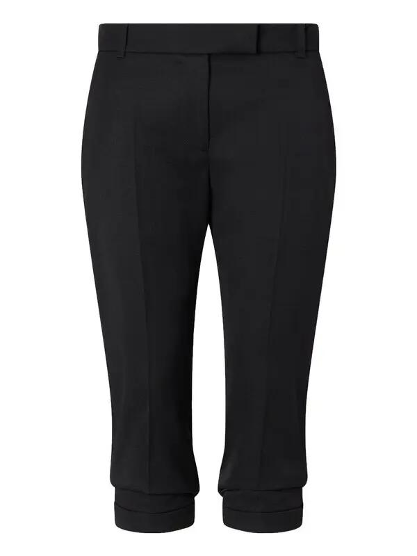 Alexander McQueen Wool Straight-leg Capri Pants - Black