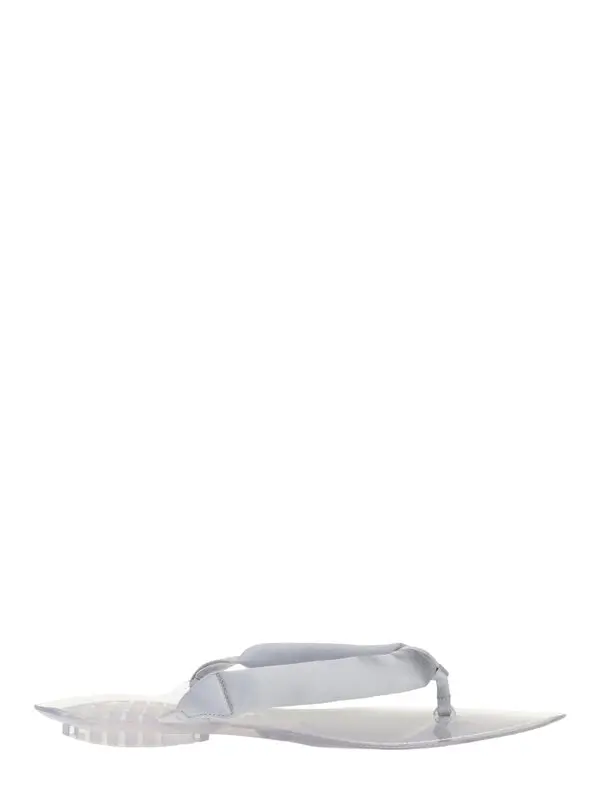 Alaïa Satin Flip Flop Sandals - Grey