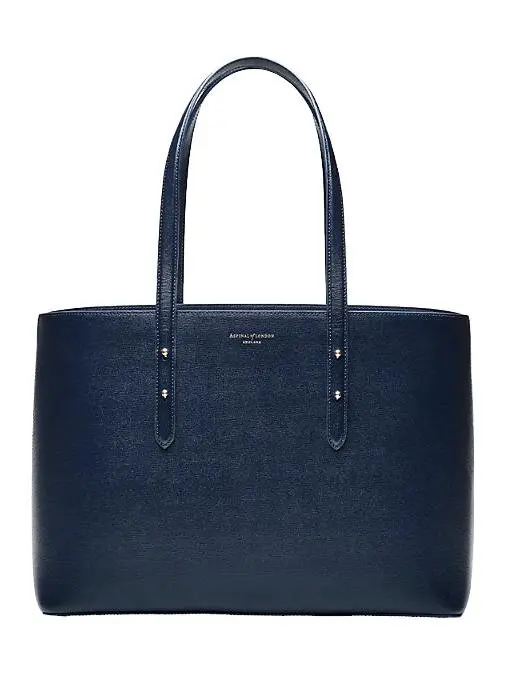 ASPINAL OF LONDON Regent Leather Tote Bag - Navy