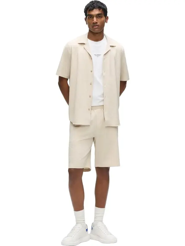 Karl Lagerfeld Monogram Textured Shorts - Sand