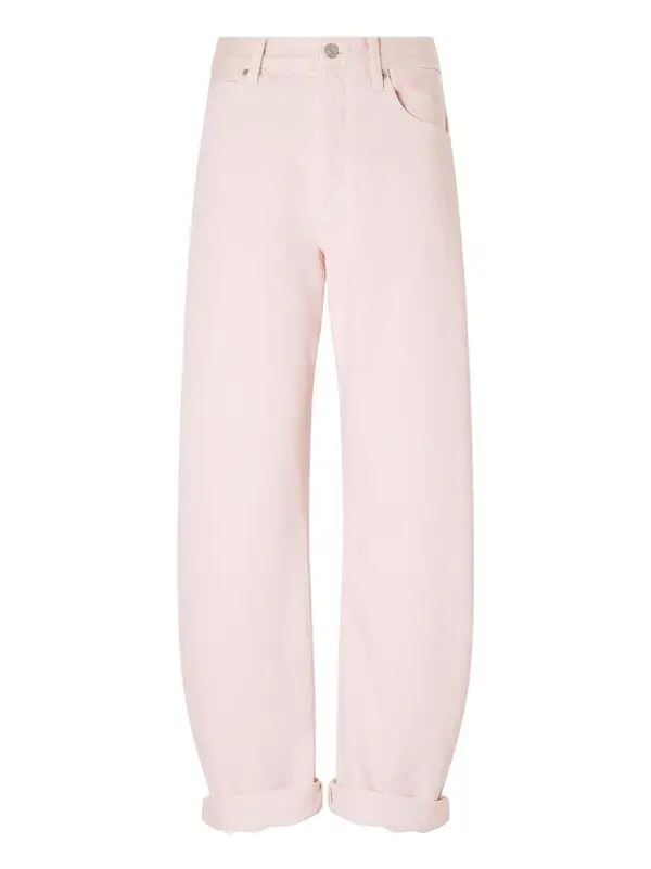 FRAME The Bubble High-rise Wide-leg Jeans - Pink