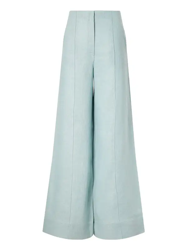 ANDRES OTALORA La Promesa Linen Wide-leg Pants - Blue