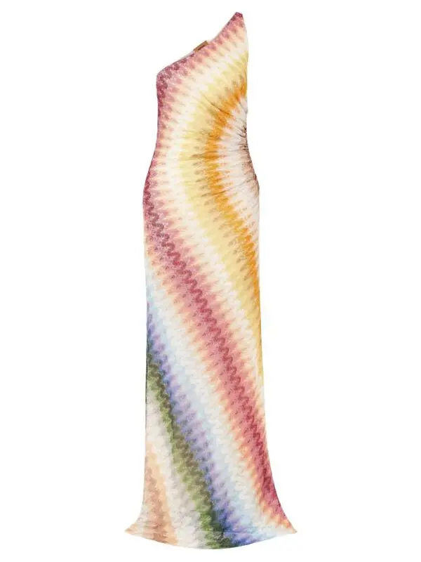 Missoni Striped Ruched Crochet-knit Maxi Dress - Multi