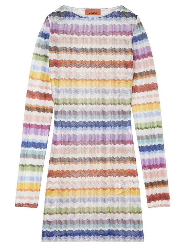 Missoni Striped Crochet-knit Mini Dress - Multi