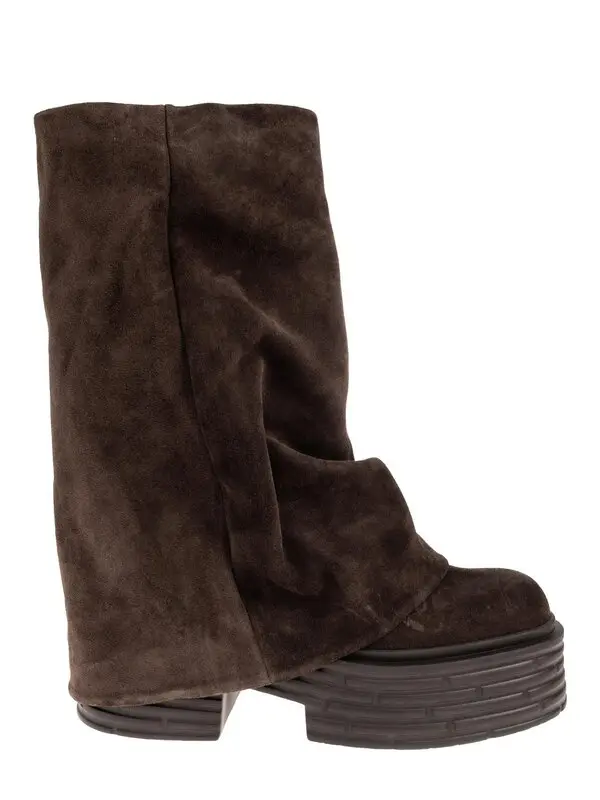 Agl Suede Platform Ankle Boots - Brown