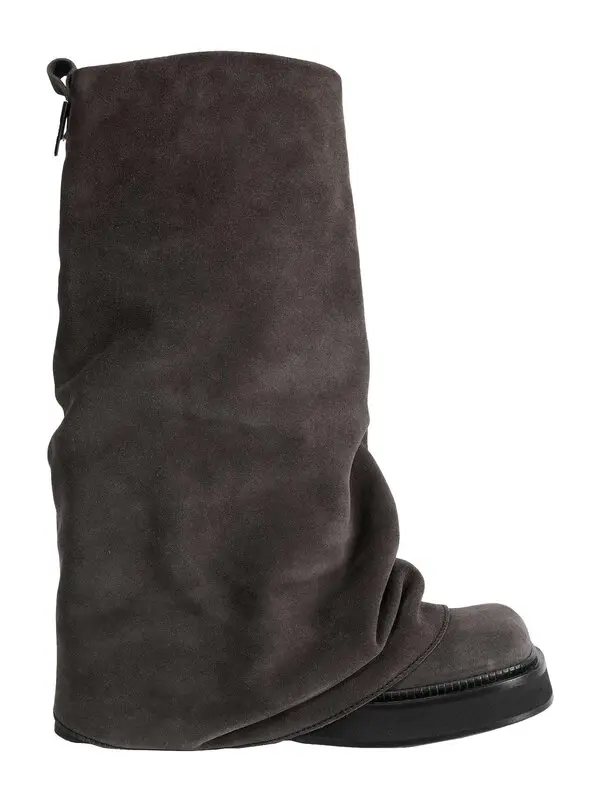 Attico Robin Suede Combat Boots - Grey