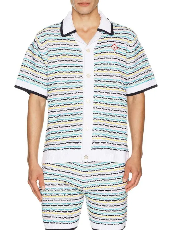 Casablanca Tuck Stitch Short Sleeve Shirt - Multi
