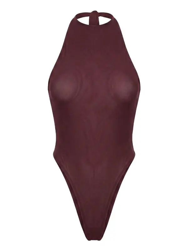 KHELA THE LABEL Don't Stare Mesh Bodysuit - Brown