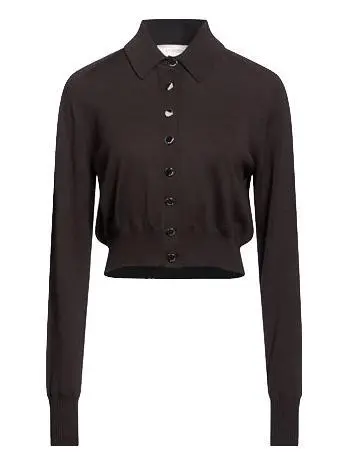 Sportmax Dark Virgin Wool Cardigan - Brown