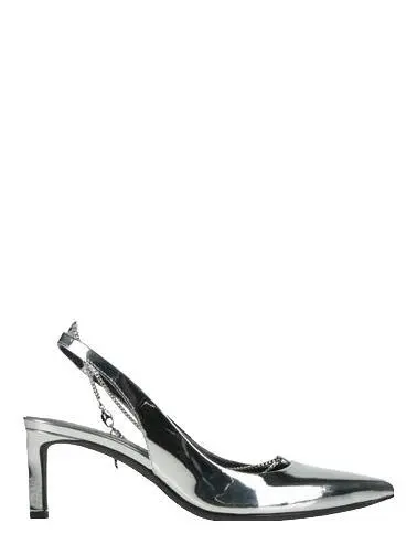 Zadig&Voltaire Metallic Leather Slingback Pumps - Silver