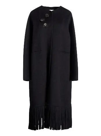 SHIRTAPORTER Wool And Polyester Single-breasted Coat With Fringe And Embellishments - Grey