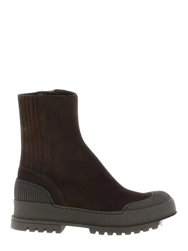 AQUAZZURA Rugged Suede Ankle Boots - Brown