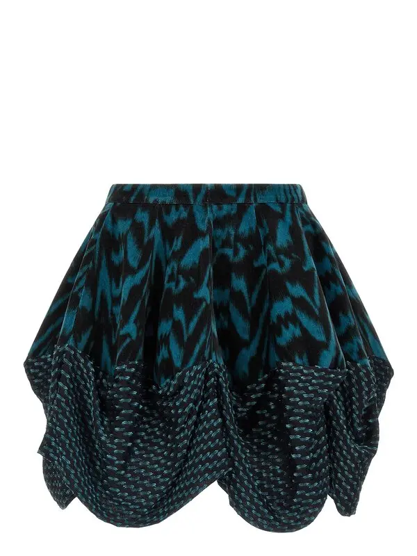 KIKO KOSTADINOV Evelyn Cotton Velvet Animal Print Mini Skirt - Multicolor