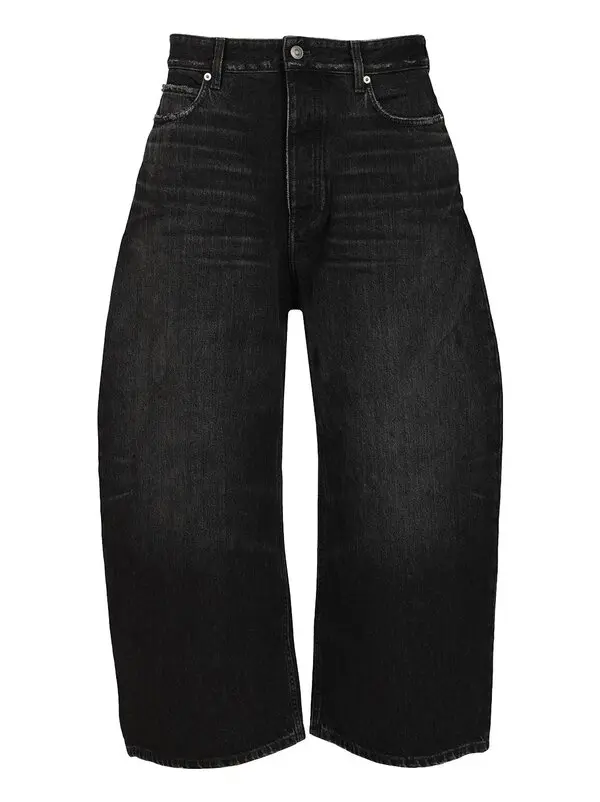 Balenciaga Curved-leg Distressed Jeans - Black