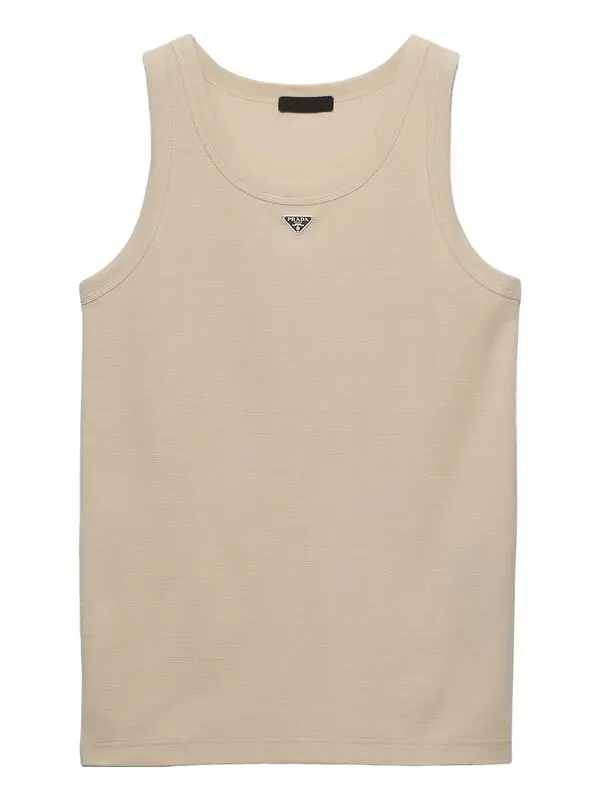 Prada Cotton Tank Top - Limestone