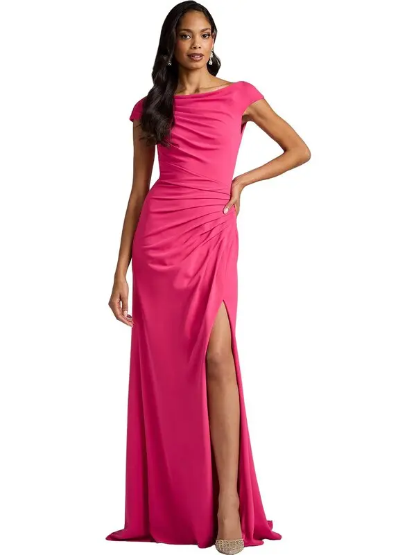 Tadashi Shoji Nanea Draped Gown - Cabaret