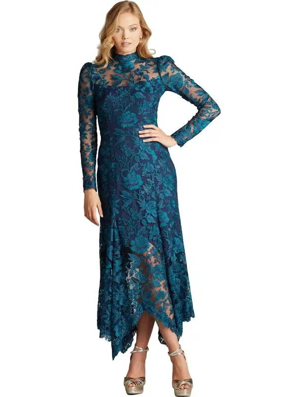 Tadashi Shoji Erdene Handkerchief Hem Dress - Azure