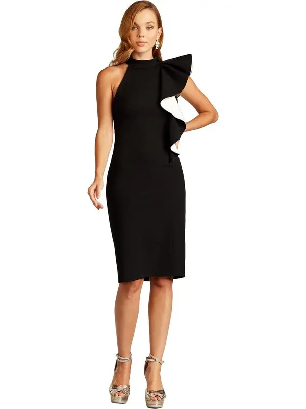 Tadashi Shoji Marjorie Flounce Dress - Black