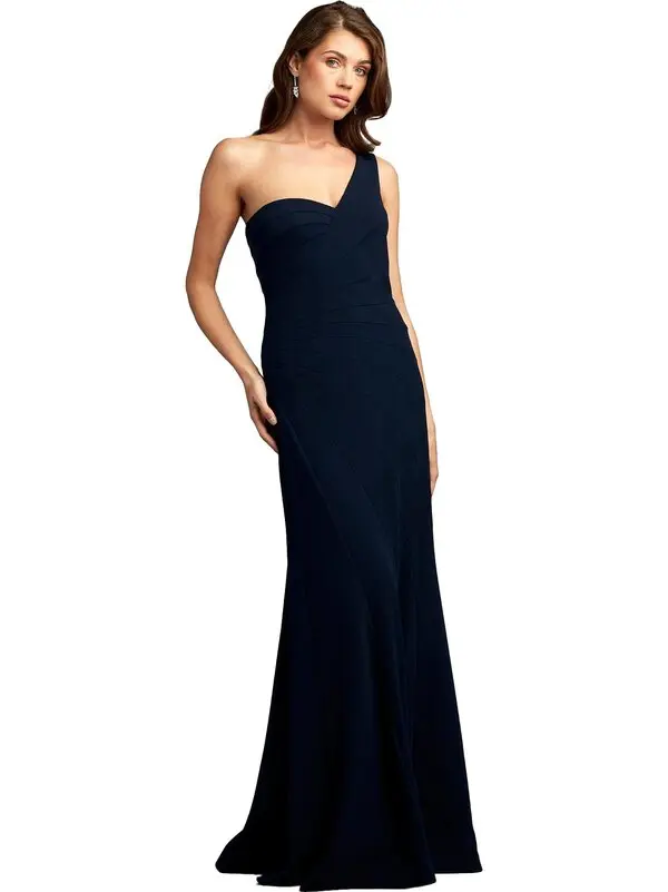 Tadashi Shoji Geraldine One-shoulder Gown - Midnight