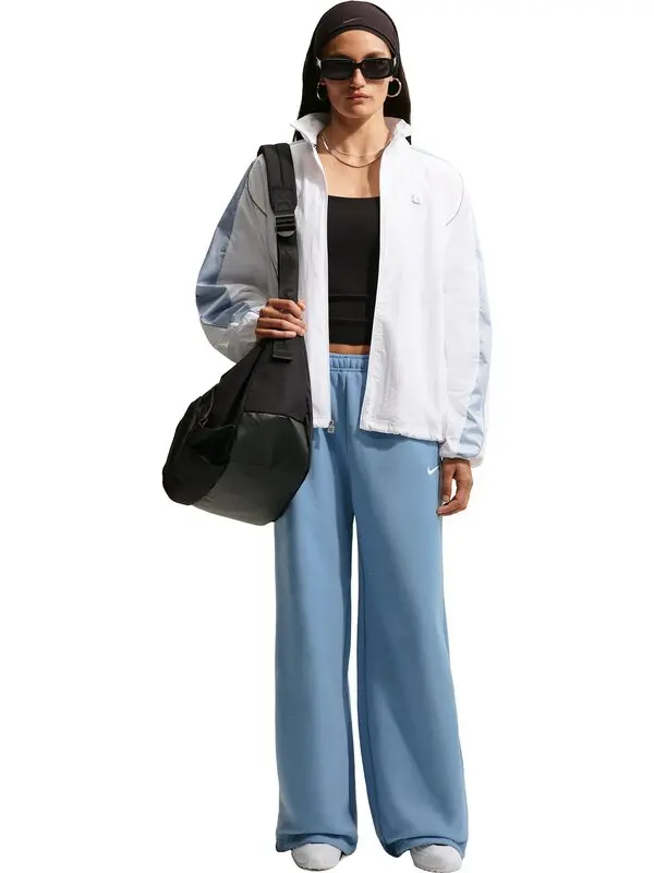 Nike Studio Fleece Medium Weight Mid-rise Wide-leg Pants - Blue