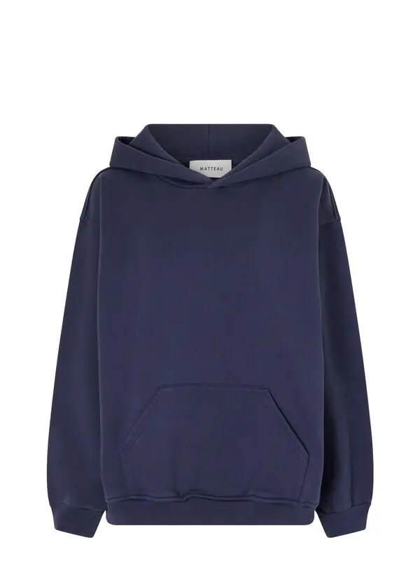 Matteau Organic Cotton Jersey Hoodie - Blue