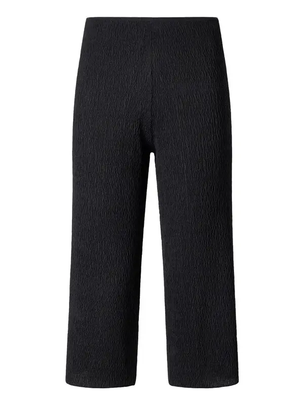 THE ROW Omero Silk Plissé Capris - Black