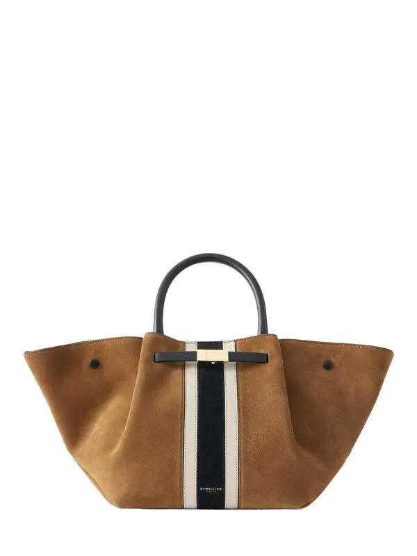 DEMELLIER The New York Midi Suede Tote - Brown