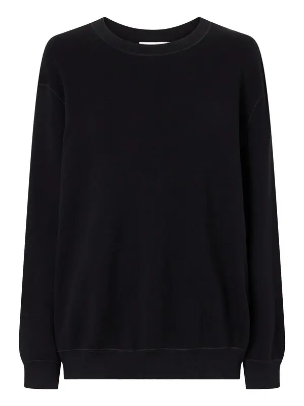 THE ROW Ottilie Silk And Cotton-blend Sweatshirt - Black