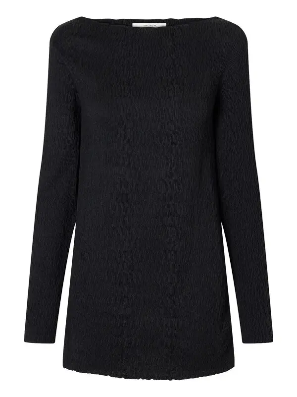 THE ROW Ozma Pleated Silk Top - Black