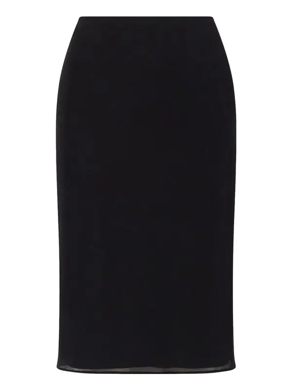 THE ROW Ivera Silk-blend Chiffon Midi Skirt - Black
