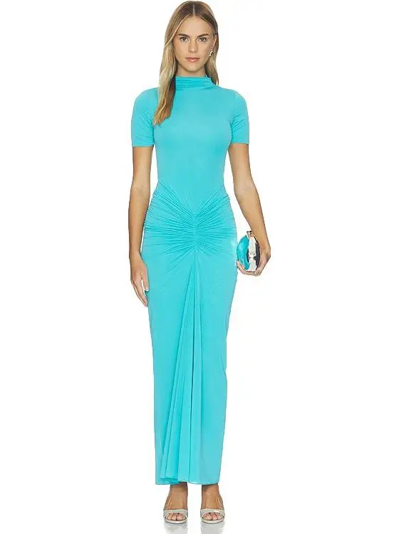 Ronny Kobo Enid Dress In Blue - Ocean