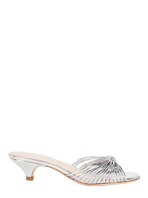 LOEFFLER RANDALL Dixie Strappy Kitten Heel Sandal In Metallic - Silver