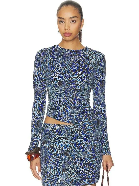 Ulla Johnson Ruched Jersey Top - Lapis