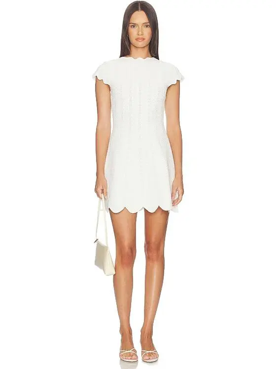 Simkhai Evalynn Short Sleeve Mini Dress - Ivory