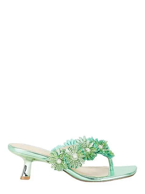 Steve Madden X Betsey Johnson Lesli Embellished Flower Sandal - Mint
