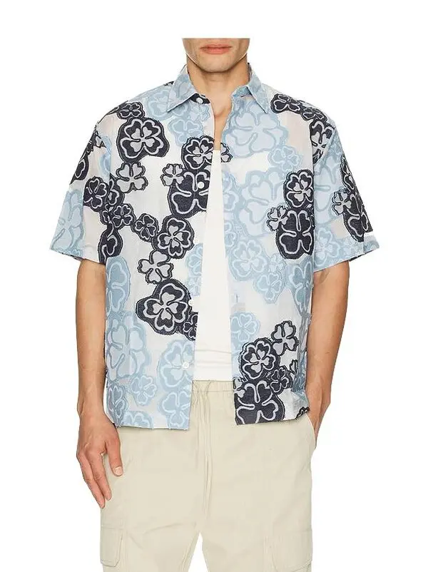 Nn07 Freddy Short Sleeve Shirt 50075 In Blue - Blue Multi