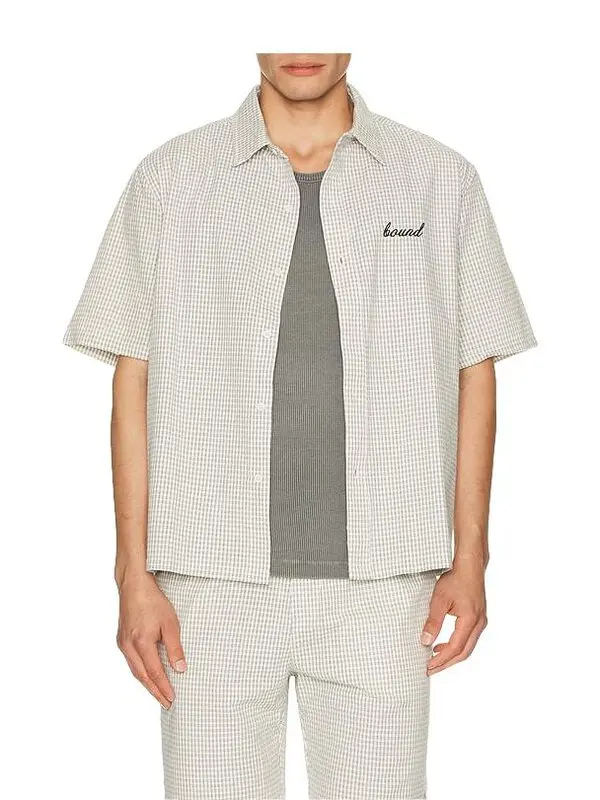 BOUND Gingham Cropped Shirt In . Also - Grey
