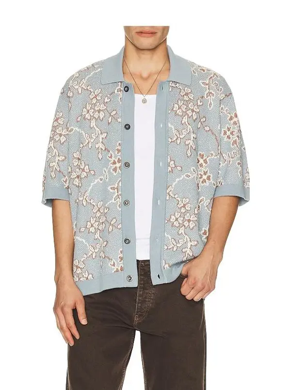 CORRIDOR Trellis Knit Shirt - Blue