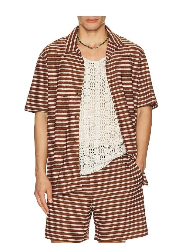 BOUND Stripe Jacquard Shirt In . Also - Orange