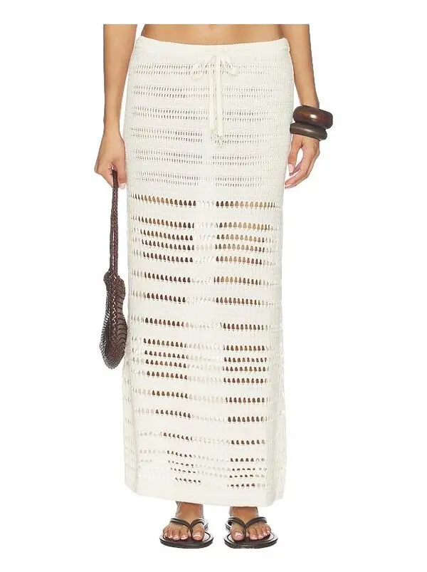 L*Space Crochet Knit Maxi Skirt - Cream