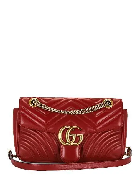 FWRD RENEW Gucci Gg Marmont Shoulder Bag - Red