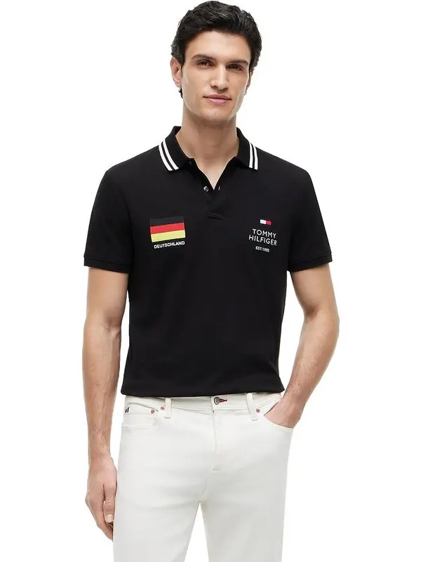 Tommy Hilfiger Regular Fit Germany Soccer Polo - Black
